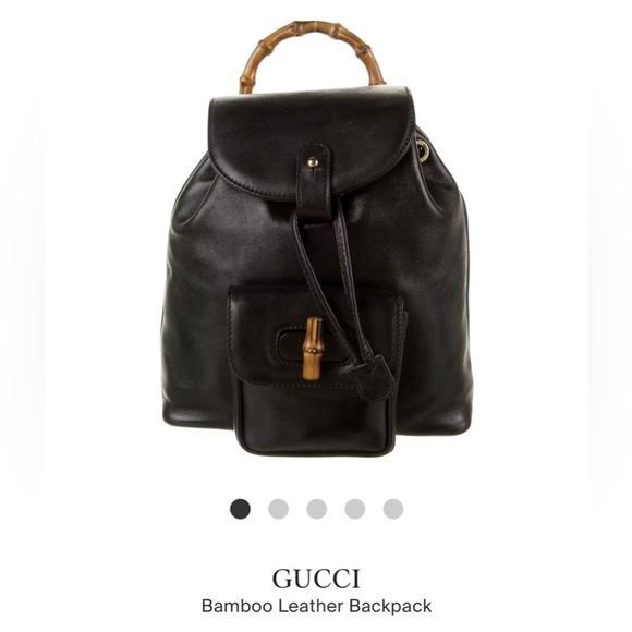 Gucci | Bags | Gucci Black Bamboo Leather Backpack | Poshmark